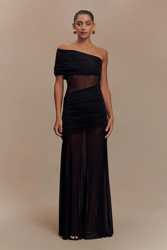 Mesh Panel Strapless Sheer Bodycon Party Dress – The PrincessAce